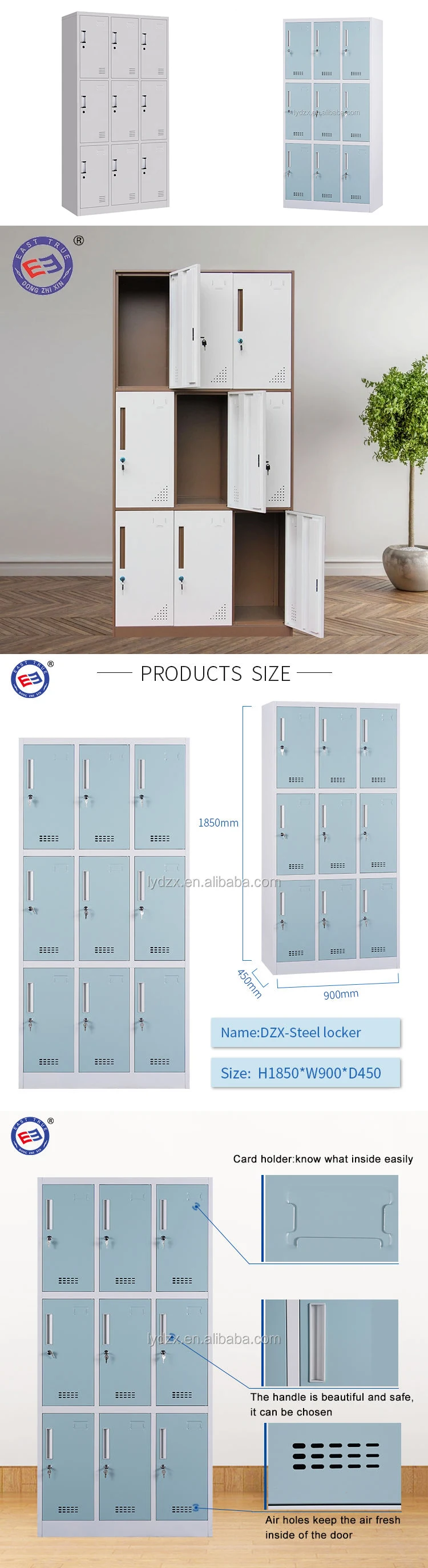 9 Door Metal School Locker - Secure Storage Solutions