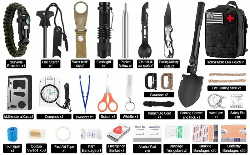 121 in 1 SOS First Aid Kit SOS Wilderness Survival Kit| Alibaba.com