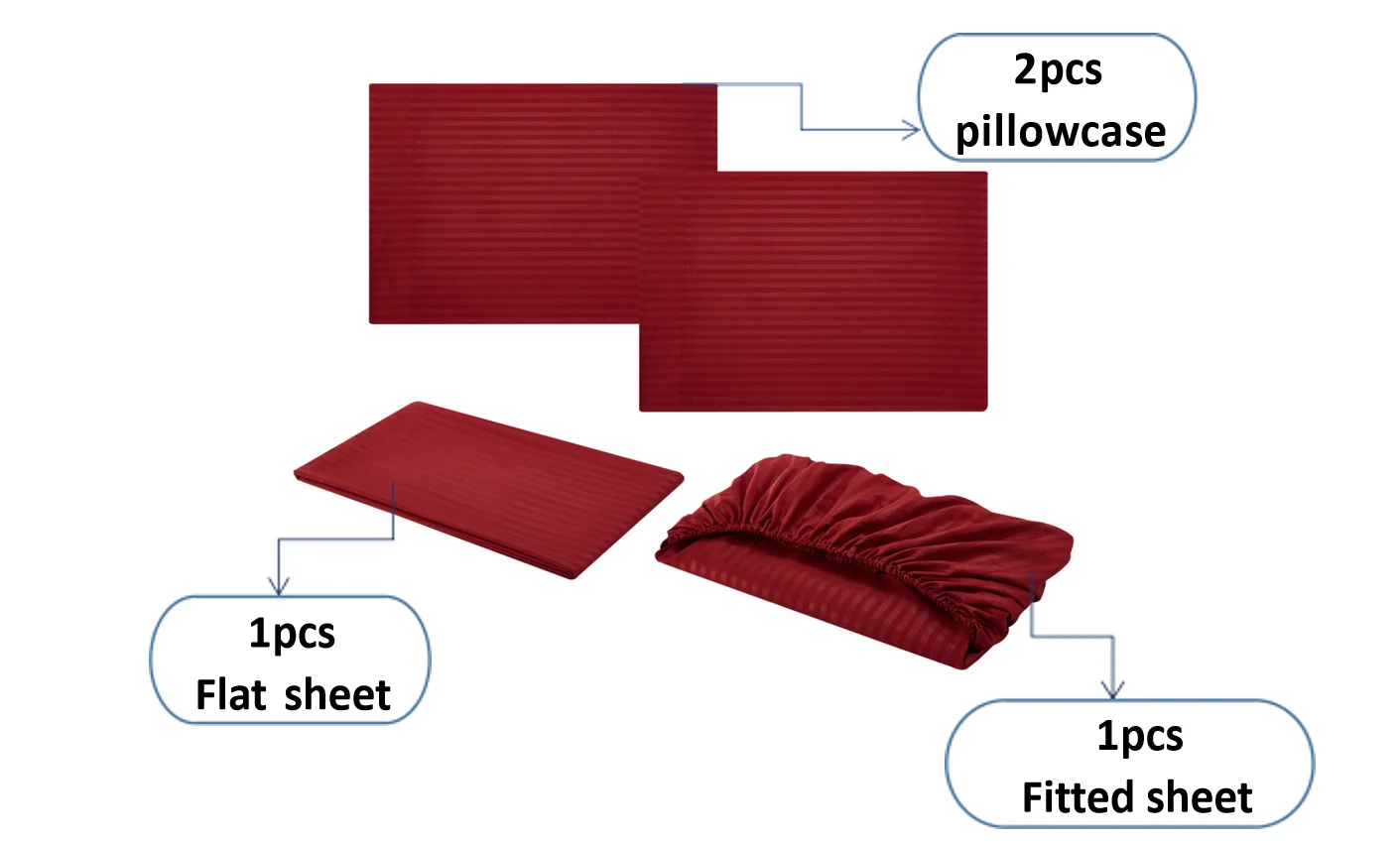 Shop Our Luxury 1800 Ultra-Soft Red Striped Bedsheet Sets
