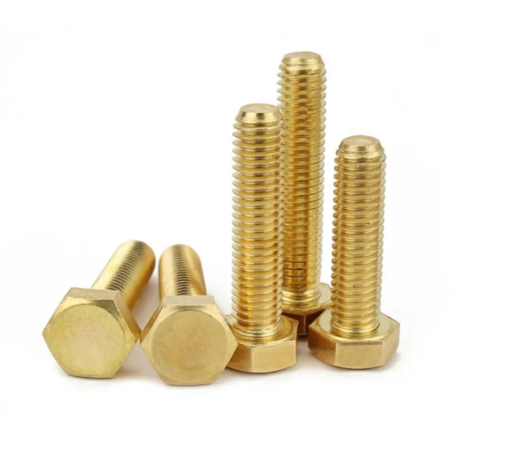 Din933 Copper Screw Copper Hexagon Bolt Brass Outer Hexagon Screw ...