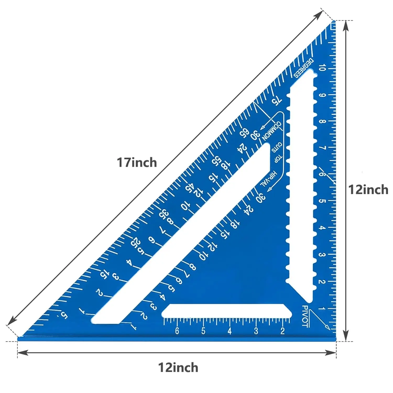 Aluminum 12-inch Carpenter Measuring Layout Tool Alloy Metal Triangle ...