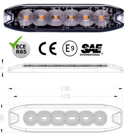 Ece R65 Estroboscopica Con Flash 6 Leds Strobe Lights For Vehicles ...