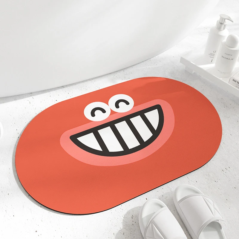 Non-slip Absorbent Toilet Bathroom Mats Diatom Mud Waterproof Treading ...