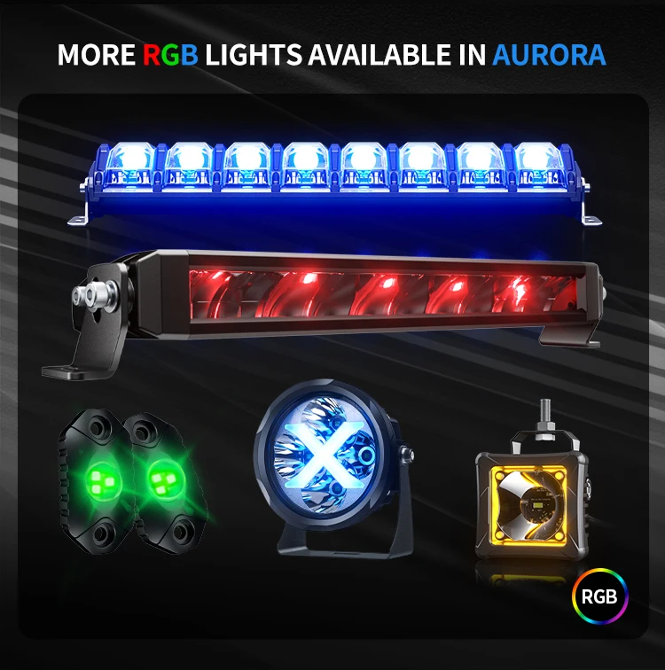 AURORA RGBW LED Light Bar 10/20/30/40/50 Inch 4x4 Offroad Truck Led ...