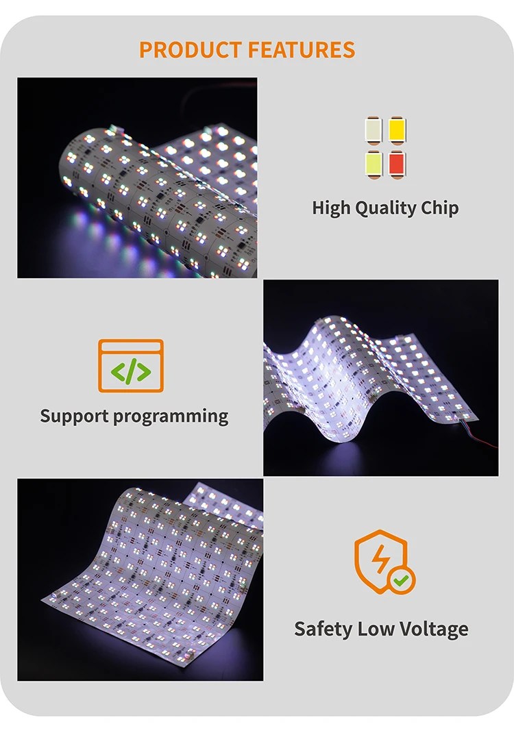 LED PVC Body Panel Lights SPI RGBW SMD2835 Bright Panel Flexible ...