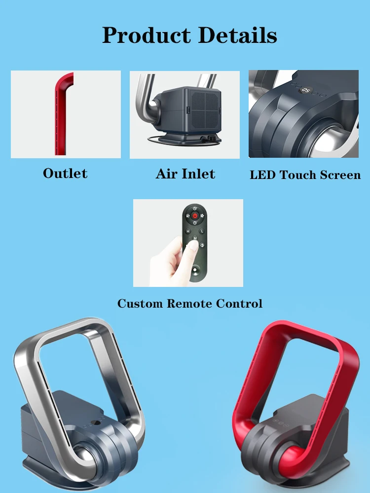 Modern Bladeless Wall Fan Temperature Control Fan Electric Bladeless ...