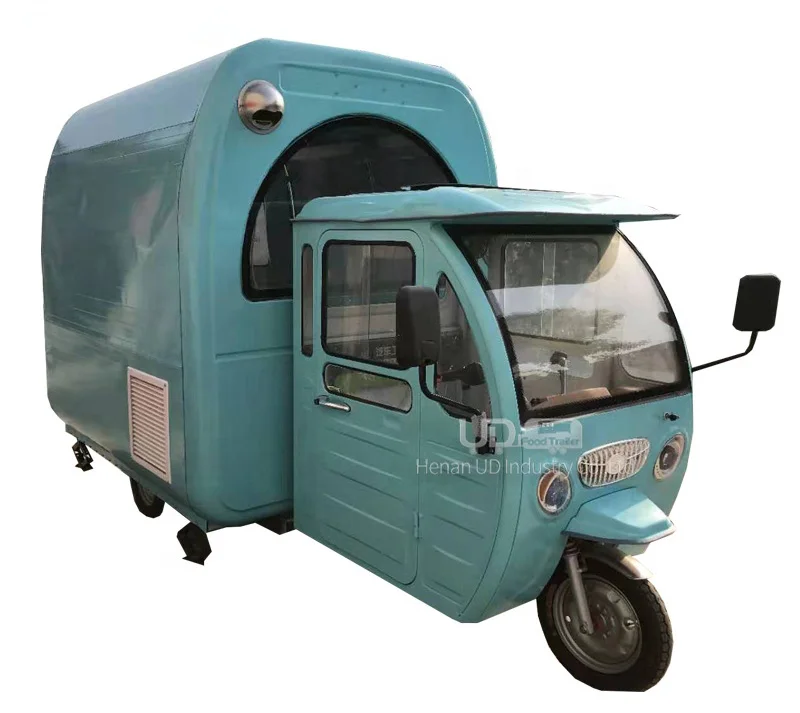 3 Wheel Electric Food Truck - Green Moto Tuk Tuk Cart