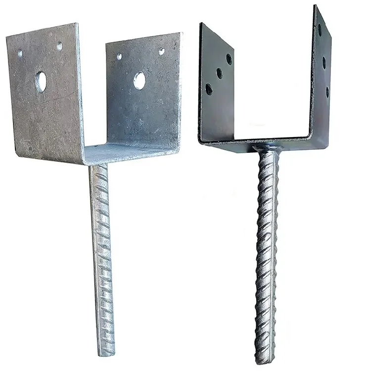Heavy Duty 4x4 U-Shaped Carbon Steel Post Base Spike for Wood Fence ...