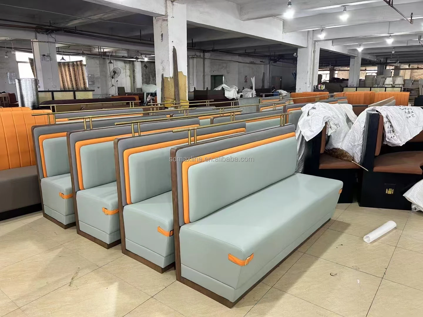 Double Side Leather Seating Sofa Booth Night Club Cafe Furniture Bench ...