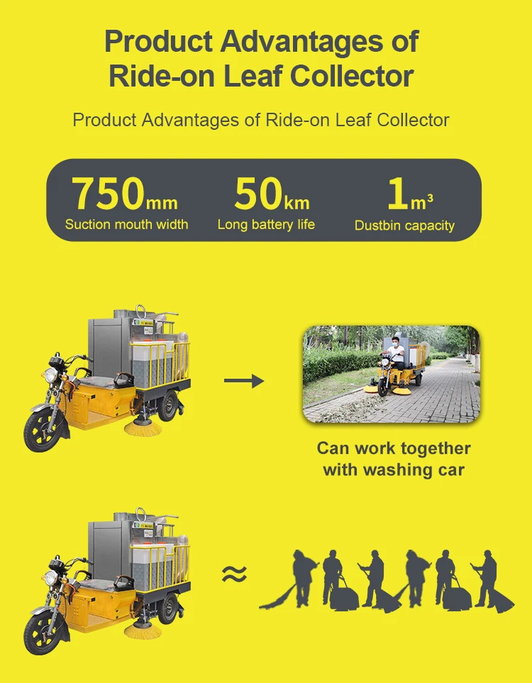 Pavement Leaf Collection And Cleaning Baiyi T6 Three-wheel Leaf ...