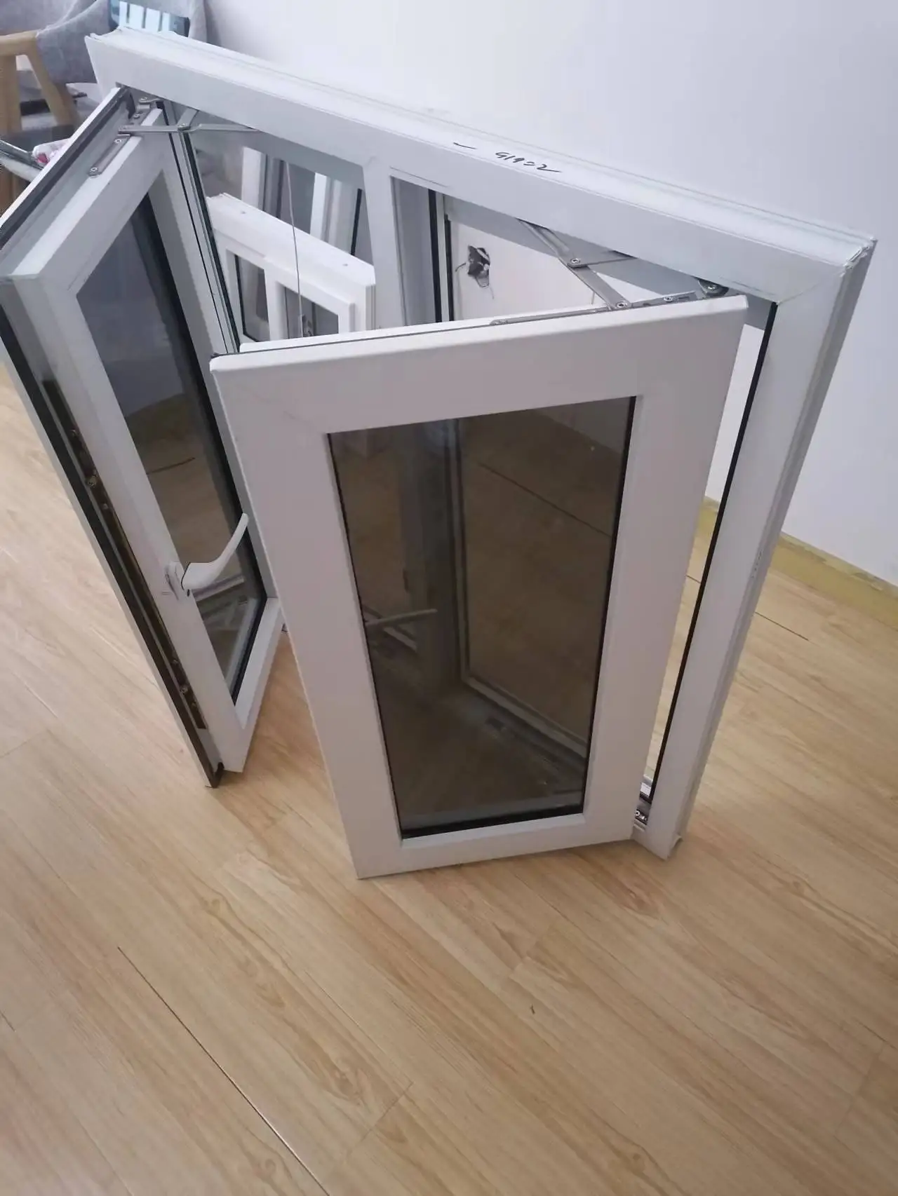 Modern Simple Design Casement Opening Double Pane PVC French windows ...
