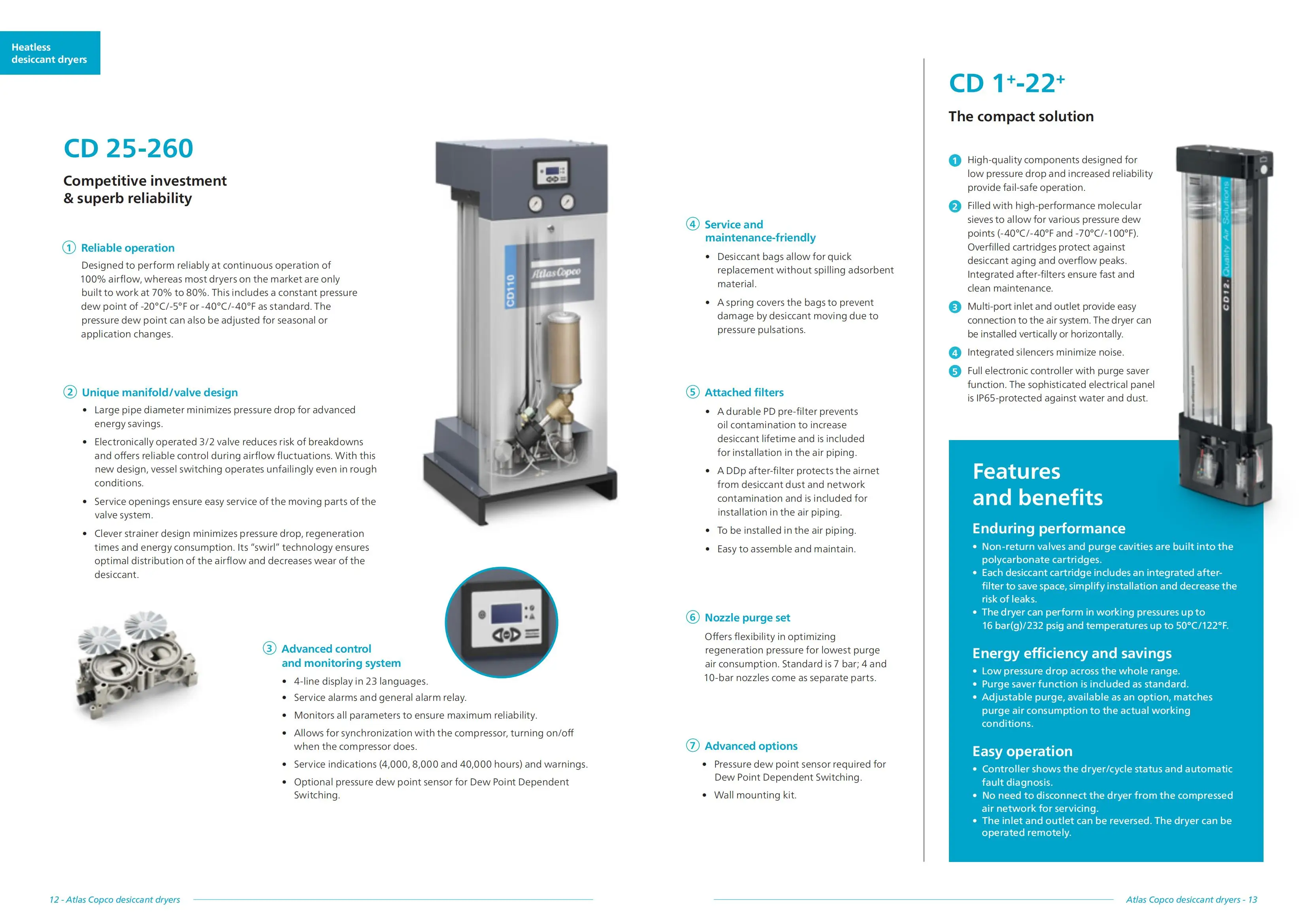 Desiccant Air Dryers Blower (zero) Purge -40℃ for Air Treatment