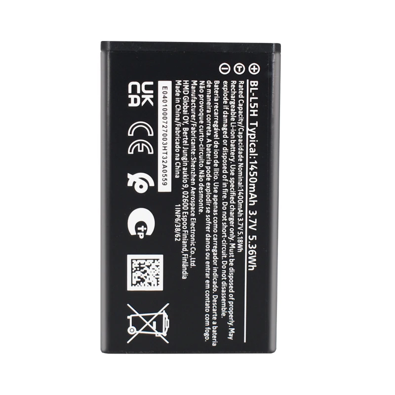 Hot Model 3.7v 1450mah Bl-l5h Rechargeable Battery For Nokia 105 110 ...