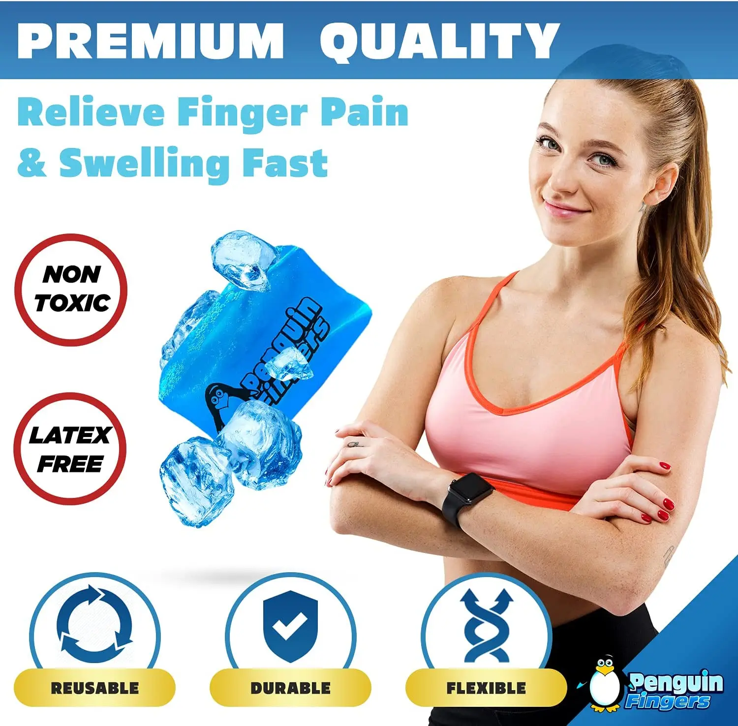 Finger And Toe Cold Gel Ice Pack Reusable Cryotherapy Compression ...