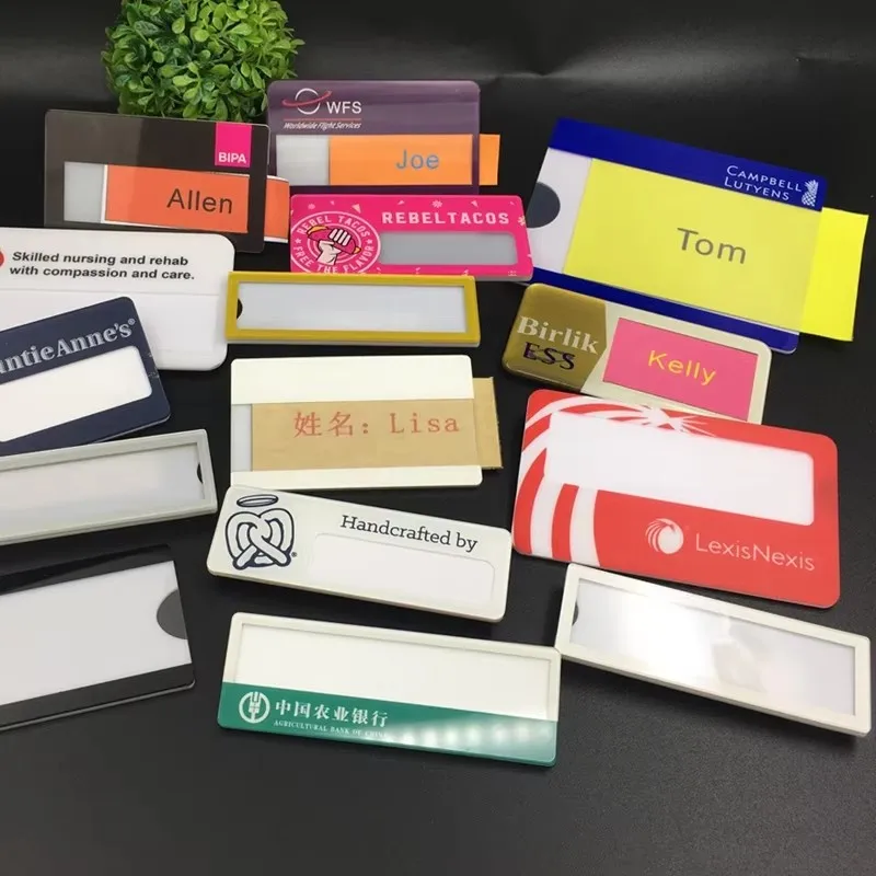 Acrylic Name Tags Custom Bank Name Badges with Magnet Corporate Logo ...