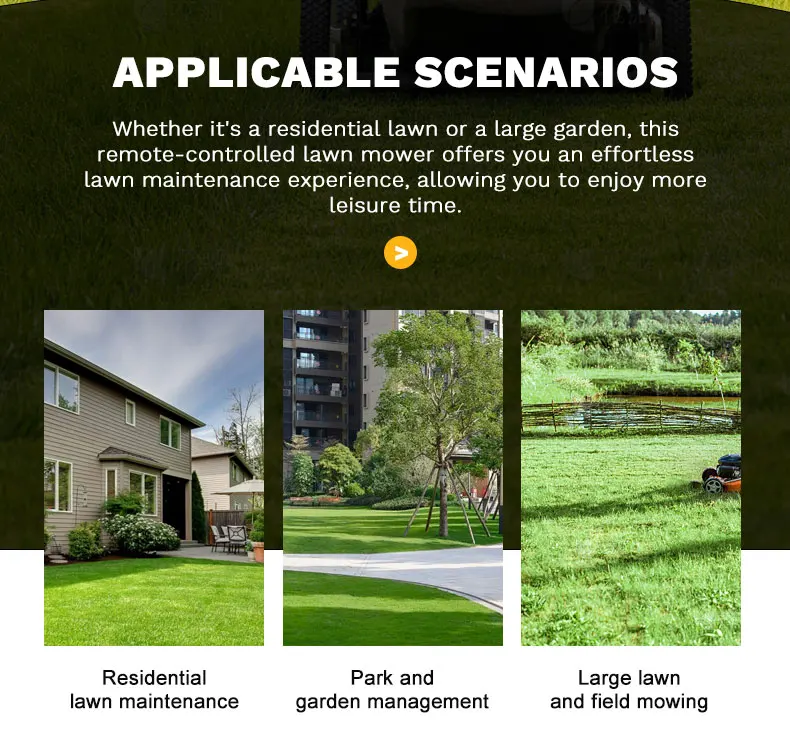 1000mm Home Lawn Sweeper Remote Control Mowers for Slopes