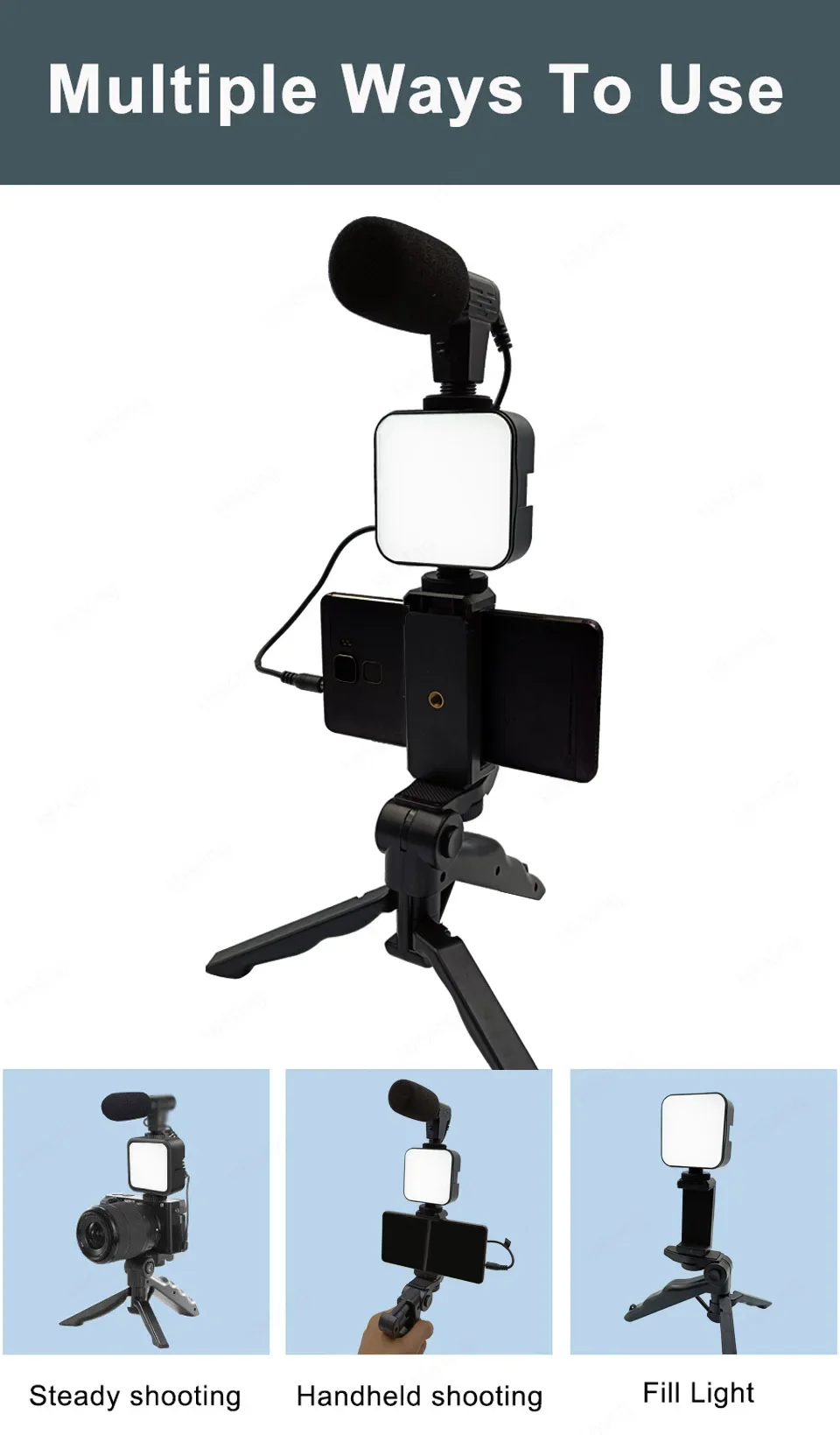 Portable Vlogging Kit - Video Making Equipment with Tripod