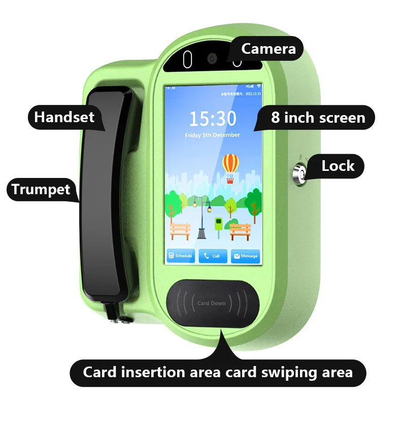 4G Video Phone for School/Jail Android 10 Camera RJ45 Port Facial ...