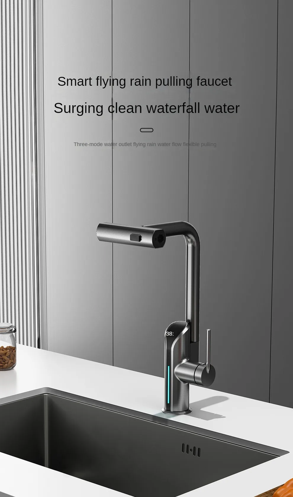 Multifunction 360 Degree Rotating Faucet Mixer Water Tap Digital Led ...