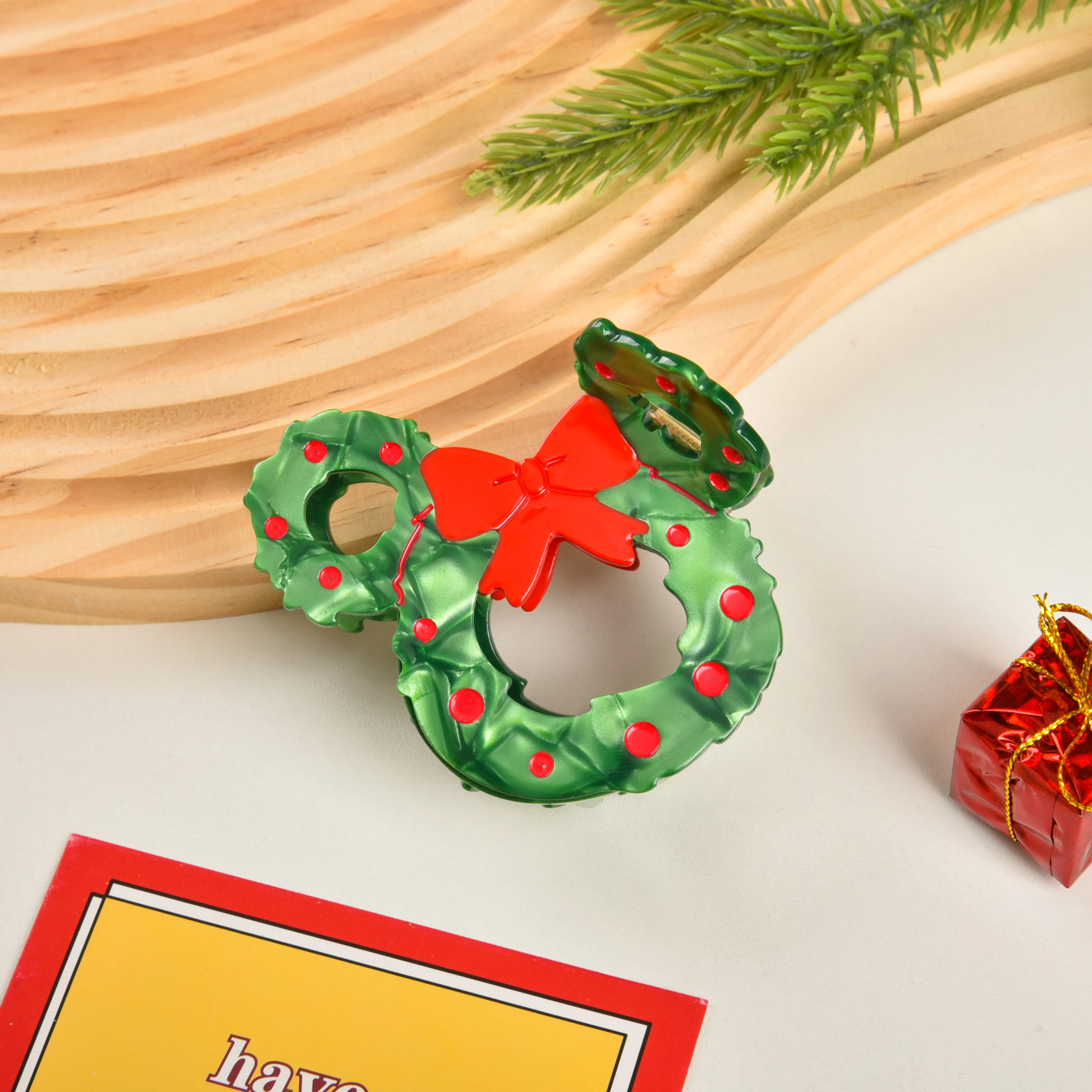 YJL New Design Cute Mouse Cartoon Pattern Christmas Claw Clip Hair ...