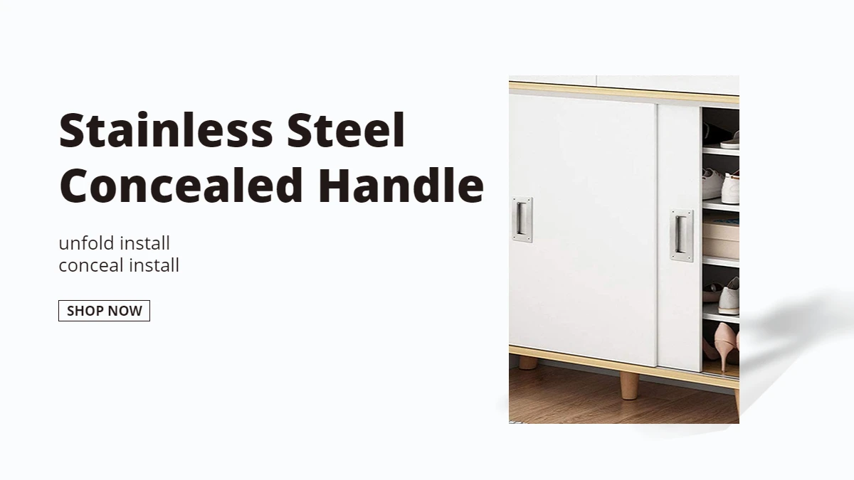 Furniture Handle Stainless Steel Square Flush Concealed Kitchen ...