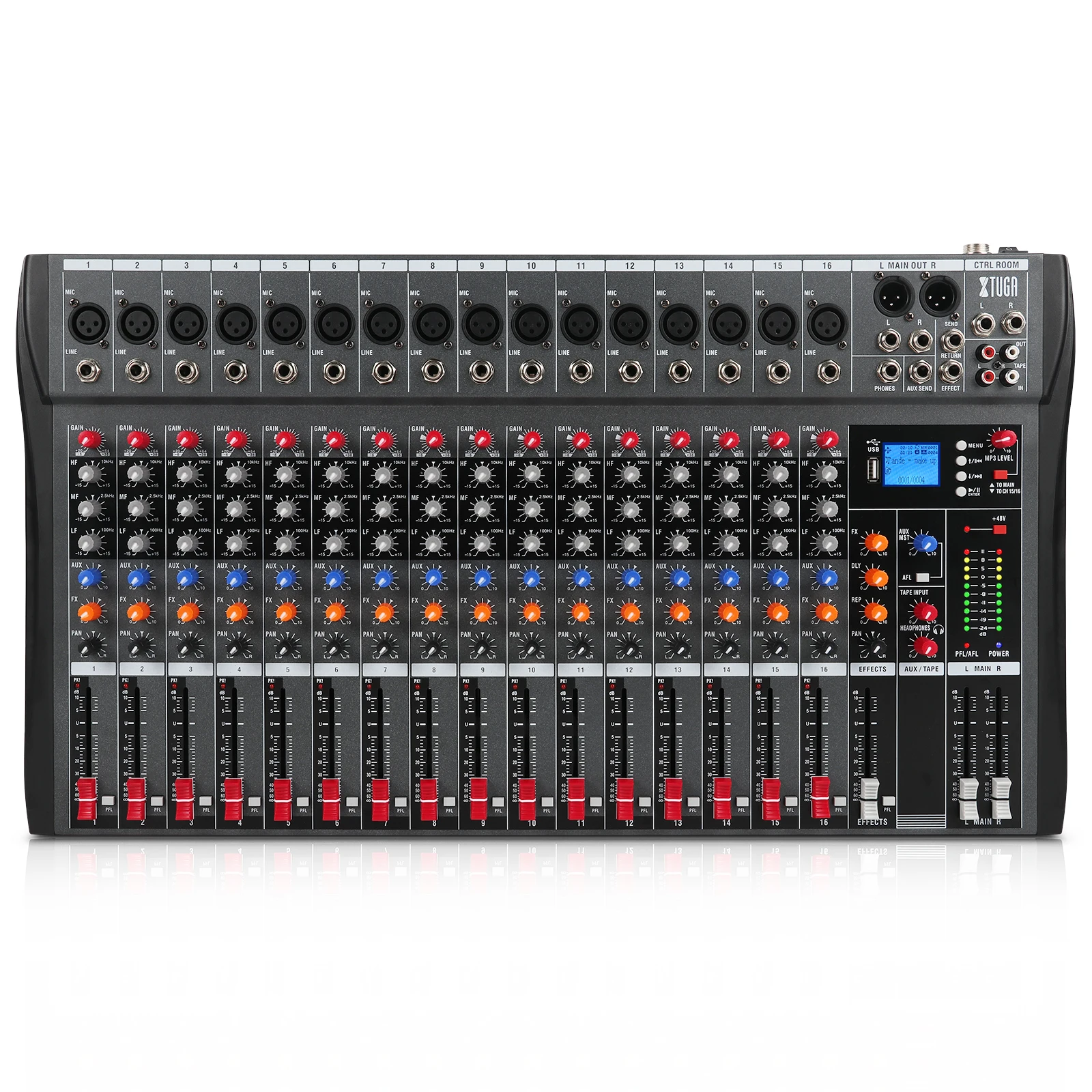 CT160X Audio Mixer - 16 Channels for Professional DJ Use