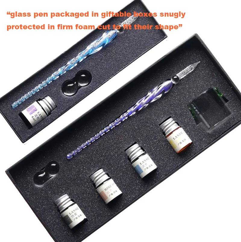 Bview 18.5cm Glass Calligraphy Dip Pen For Business Promotion & Gift ...