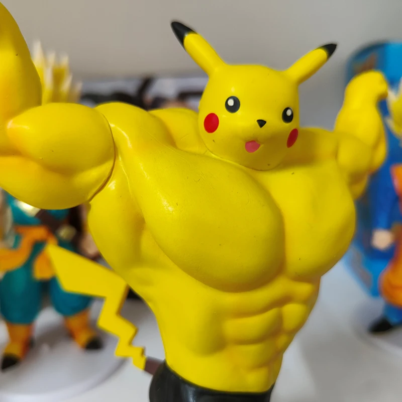 Fitness Muscle Pikachu Charmander Squirtle Pokemons Anime Action Figure ...