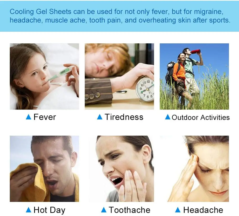 Fever Cooling Gel Patches Instant Cooling For Fever Discomfort And ...