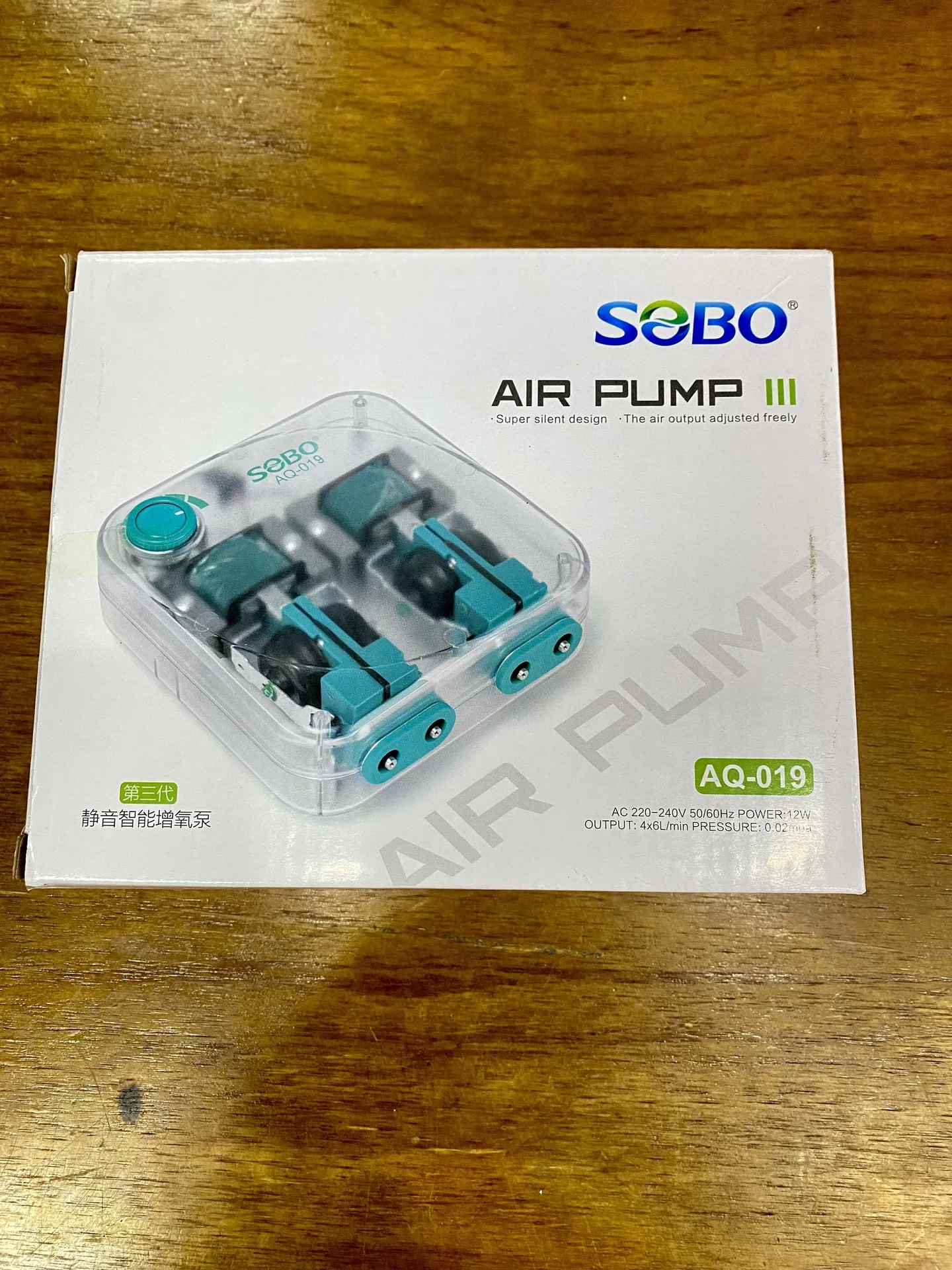 SOBO Transparent Housing Silent Air Pump for Aquariums