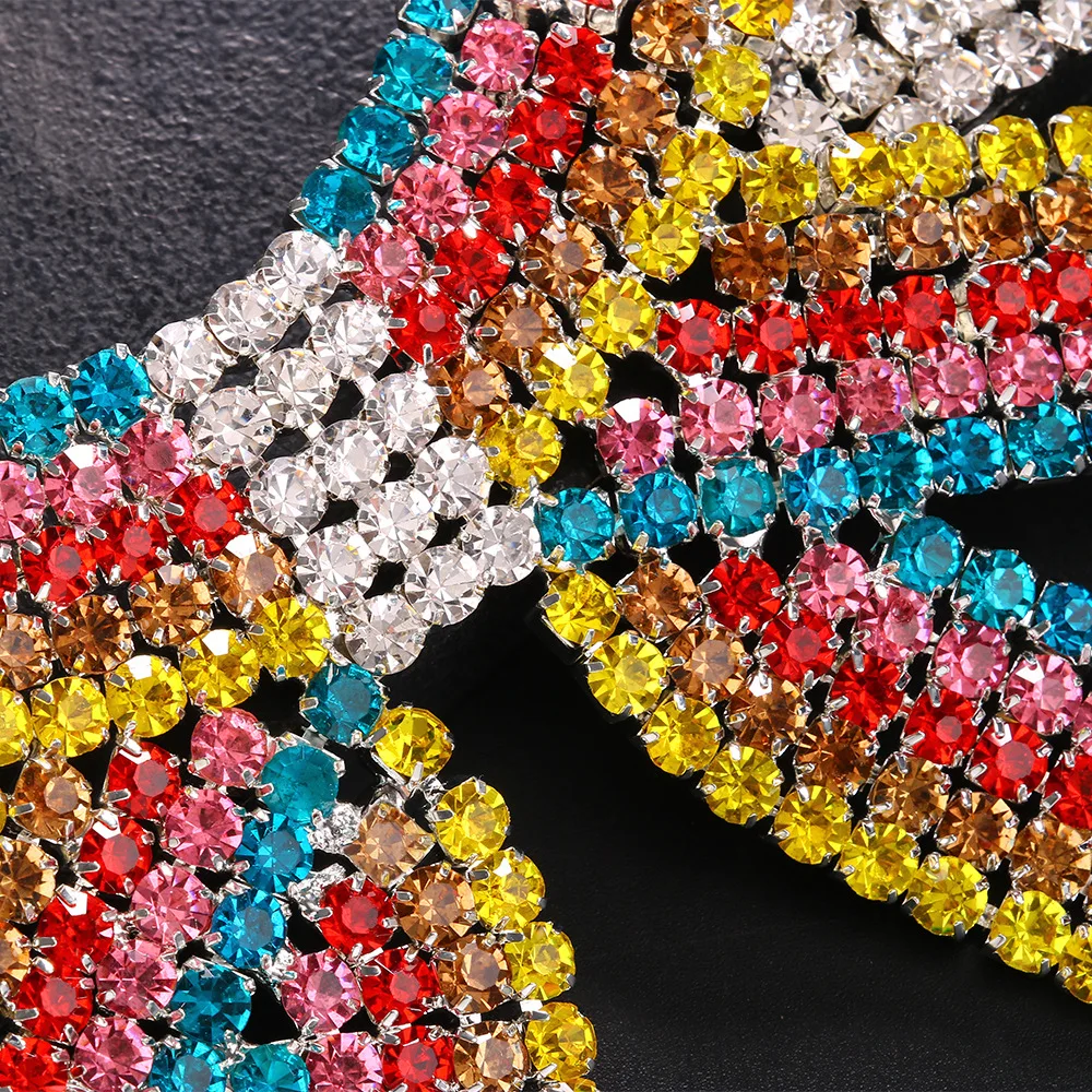 Multicolor Rhinestone Chest Chain Jewelry Body Chains Harness Bikini ...