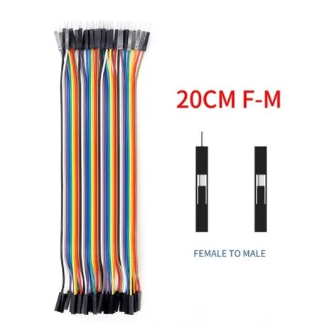 20cm 2.54mm 1p-1p Male To Female 40pcs Dupont Wire Color Jumper Cable ...