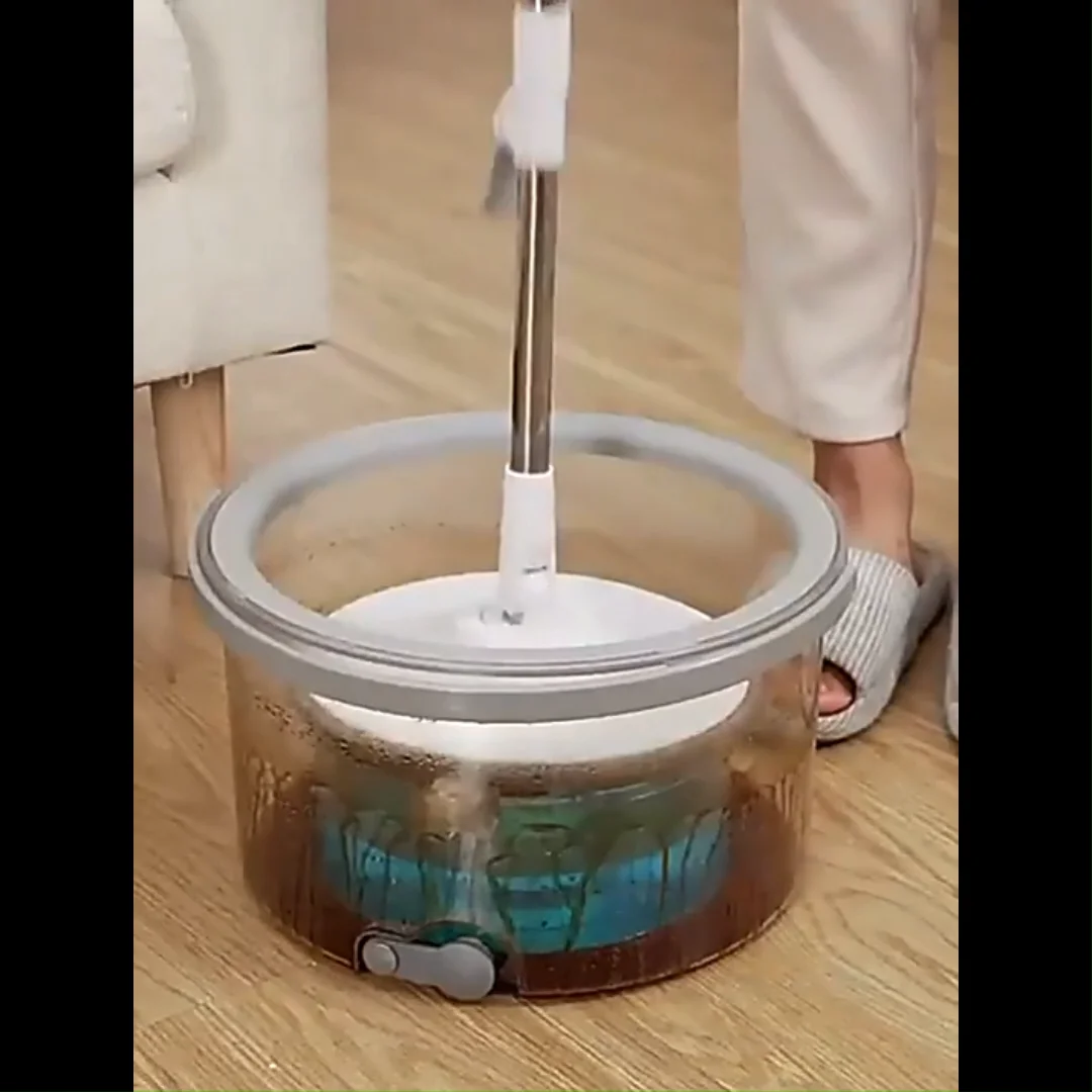 360 Hand Free Microfiber Spin Mop Dirty Clean Water Separated Spin Mop ...