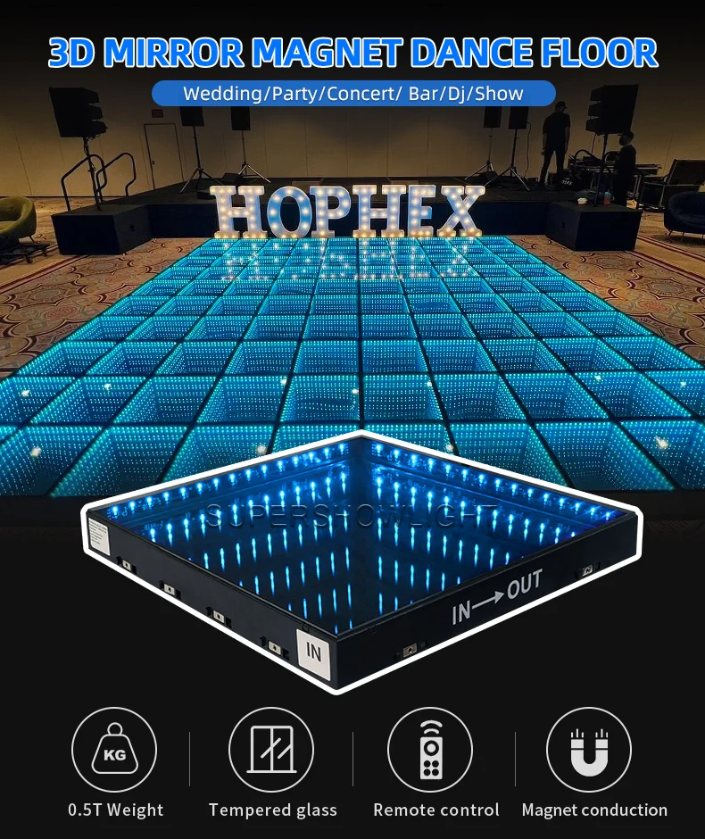 Supershow 3d Infinity Mirror Led Dance Floor Tiles Glass Panel Dmx ...