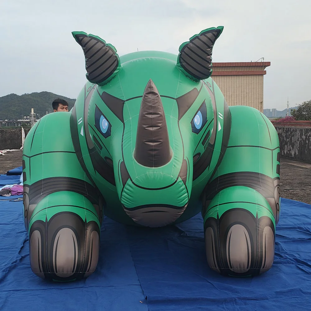Inflatable Rhino Costume - Custom Cartoon Model for Ads
