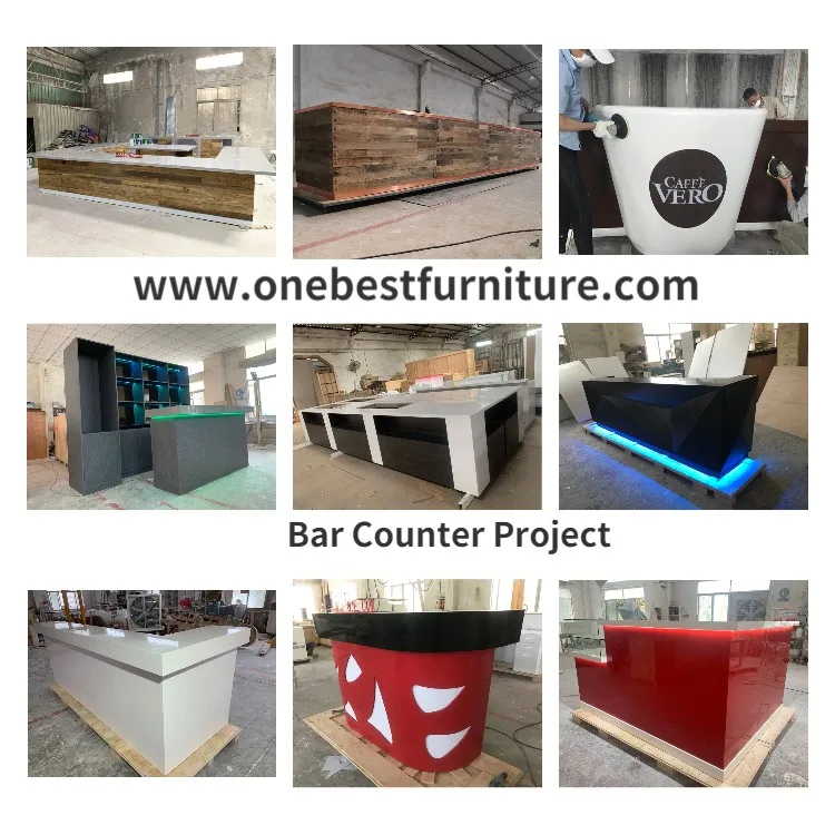 Hotel Lobby Check-in Reception Desk Long Light Up Stone And Wood Cash ...