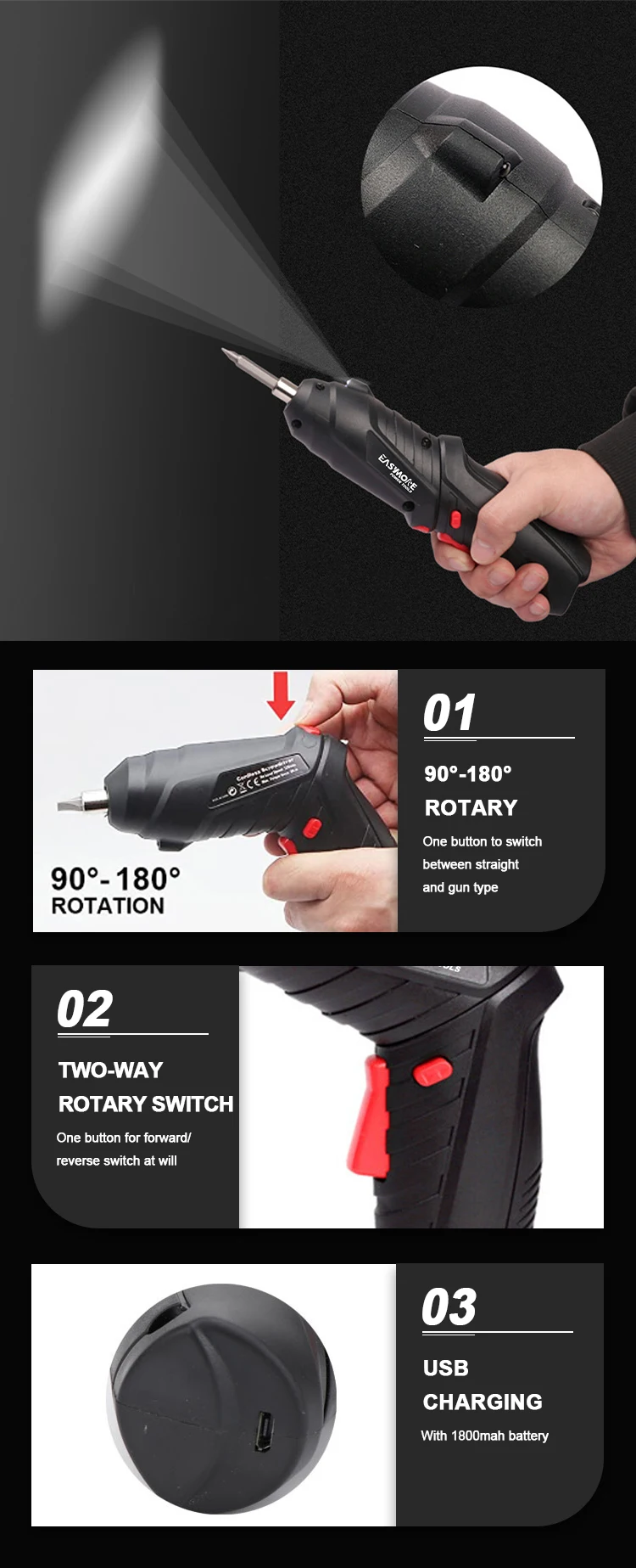 Precision Power Tools Craftsman Screw Driver Battery Powered Cordless ...