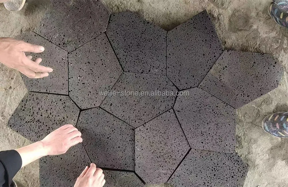 Grey lava Stone Pebble,lava Stone Black,natural lava Stone Tile ...
