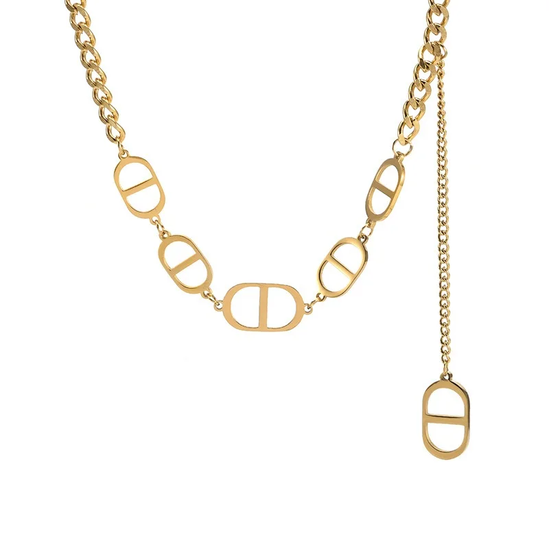 Luxury Branded Inspired Designer Jewelry Necklace for Women Gold Plated ...