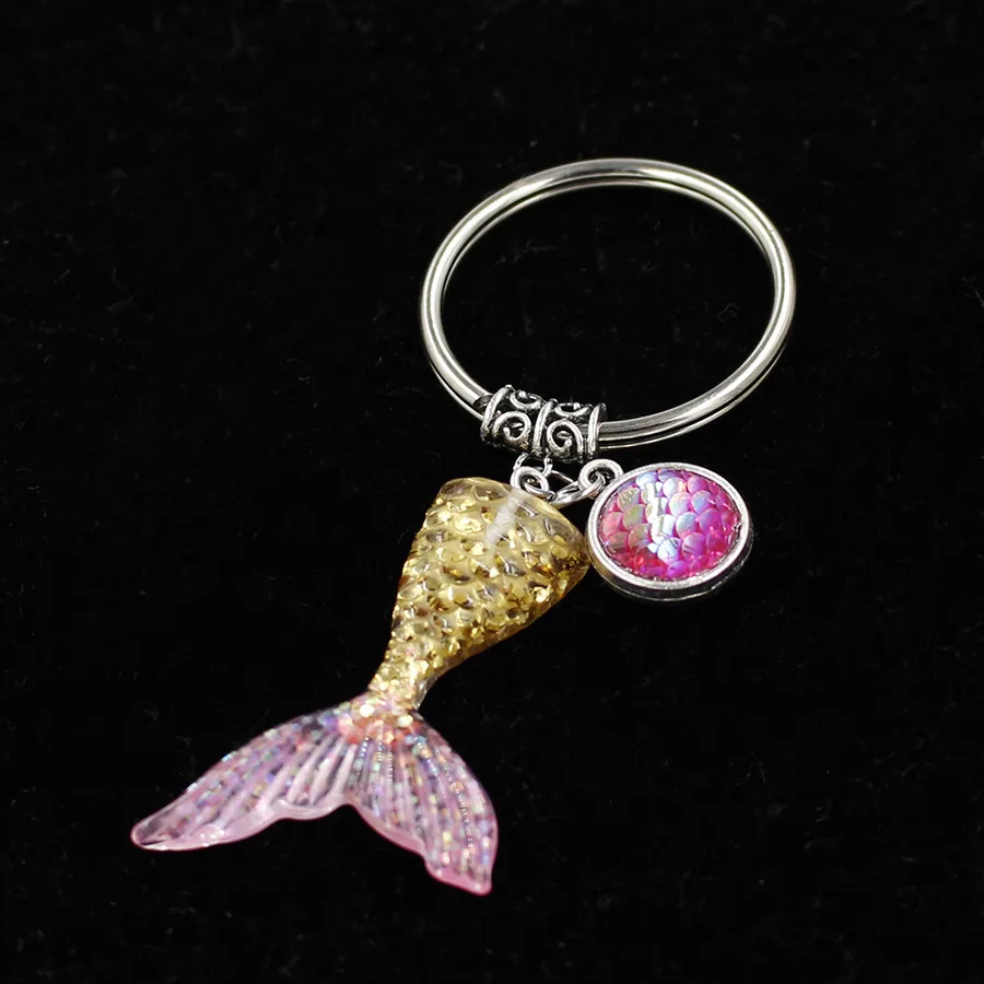 Mermaid Tail Keychain - Trendy Glitter Sequins Handbag Charm