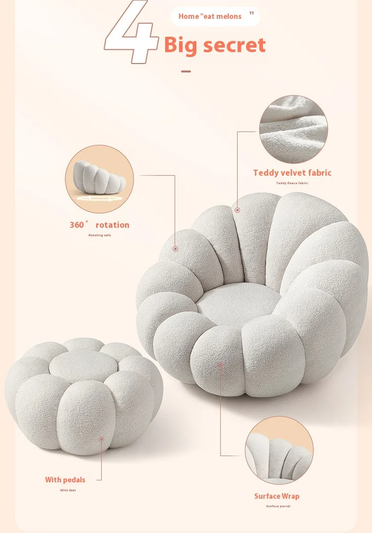 Single Modern Design Revolving Sofa Chair Pumpkin-style