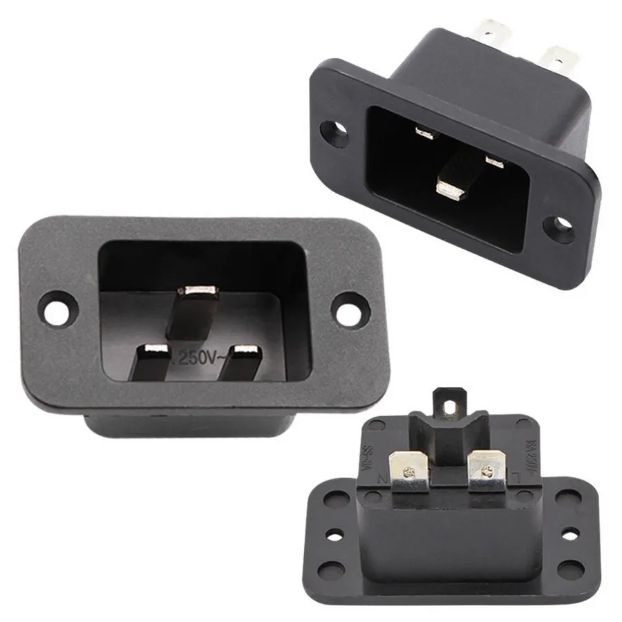 Iec C20 Male Panel Screw Mount Industrial Inlet Power Plug Socket Ac250v 16a Buy Electrical