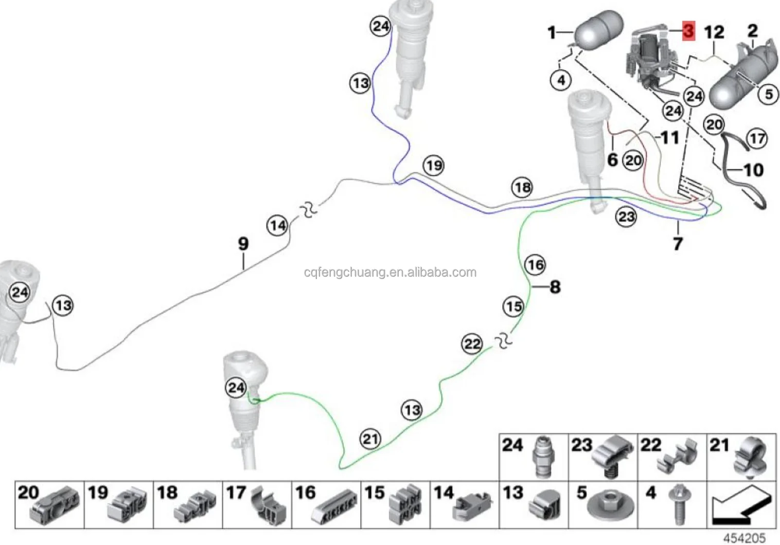 OEM Air Suspension Compressor 37206861882 for BMW 7series