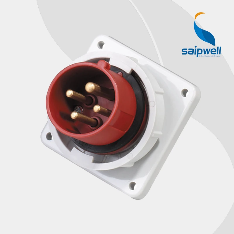 Saipwell ABS IP44 4P 63A CEE/IEC Industry Socket With Oblique Insertion ...