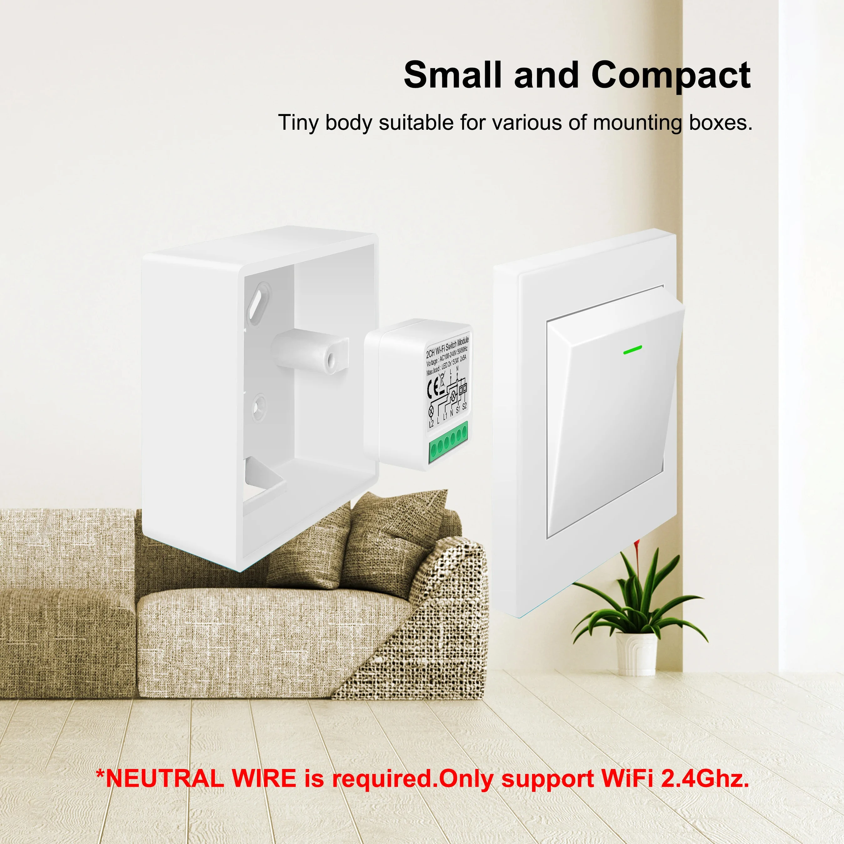 Wifi Relay Switch with Tuya Module Remote Control Voice Control Smart ...