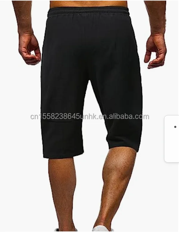 Custom Men's Long Linen Shorts Below Knee Pocketed 3/4 Summer ...