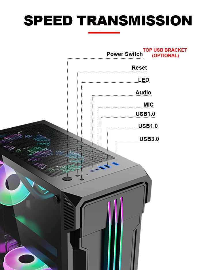 E-ATX Full Tower Computer Case with DVD Rom Cooler Deluxe RGB