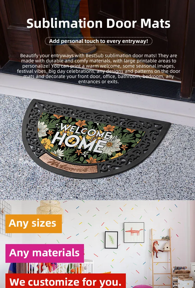 Bestsub Wholesale Custom Sublimation Blanks Entrance Natural Rubber ...