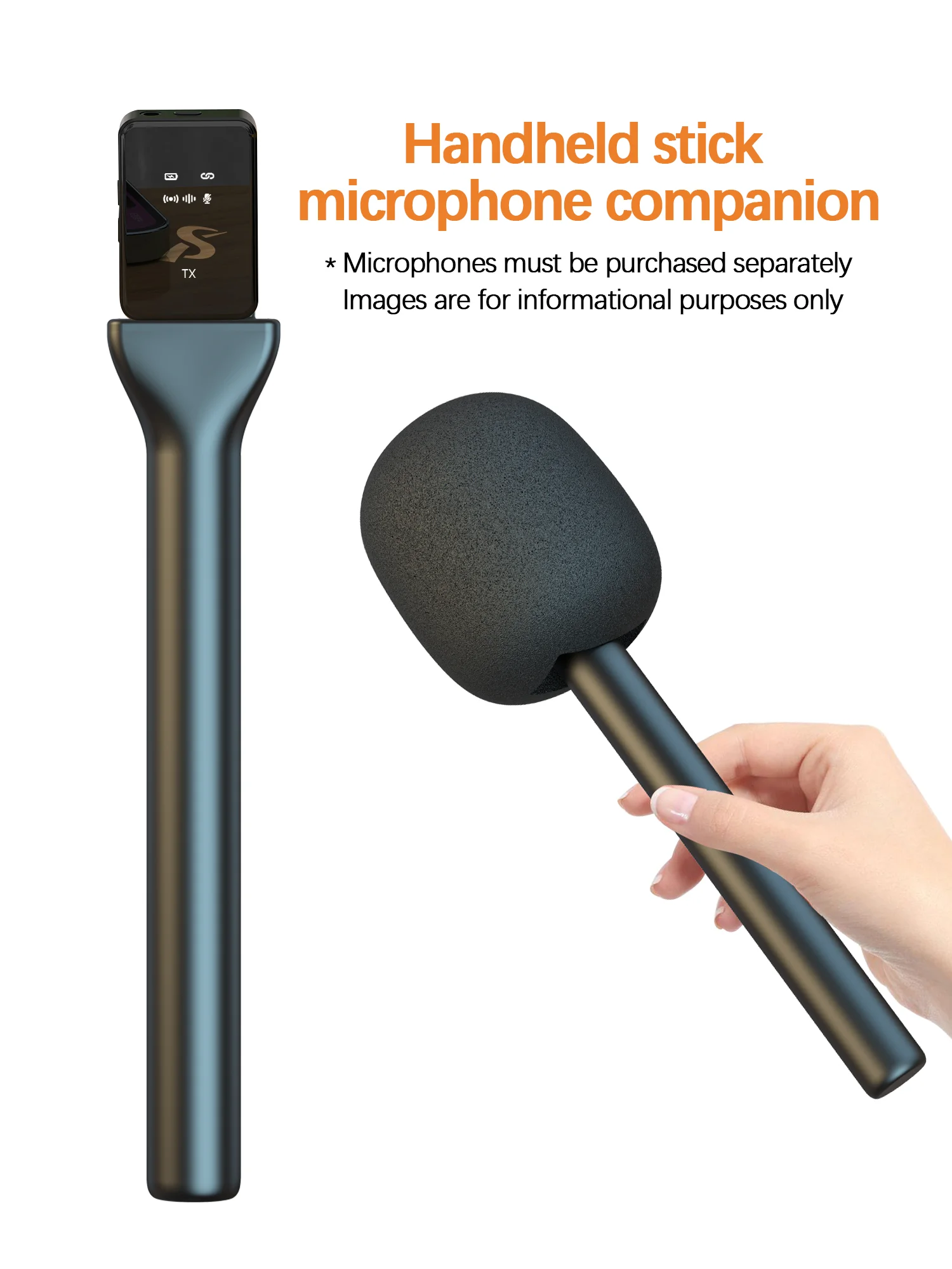 Universal Wireless Microphone Interview Handheld Stick for Lavalier ...