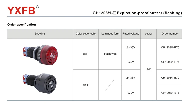 Atex Ip65 Waterproof Buzzer Alarm Flashing Led Signal Red With Flashing ...